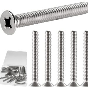 Cionyce 25PC Flat Head Phillips Machine Screws 1/4-20 x 2, 304 Stainless Steel Device Mounting Screws Countersunk Bolt Fastening