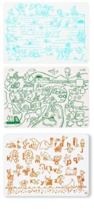 modern-twist 10 x 14 reusable coloring doodle mats, 100% food-grade silicone, bundle, pack of 3