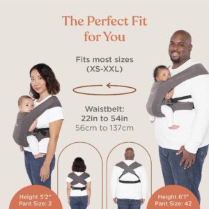 Ergobaby Embrace Cozy Newborn Essentials Baby Carrier Wrap (7-25 Pounds), Soft Air Mesh, Soft Grey