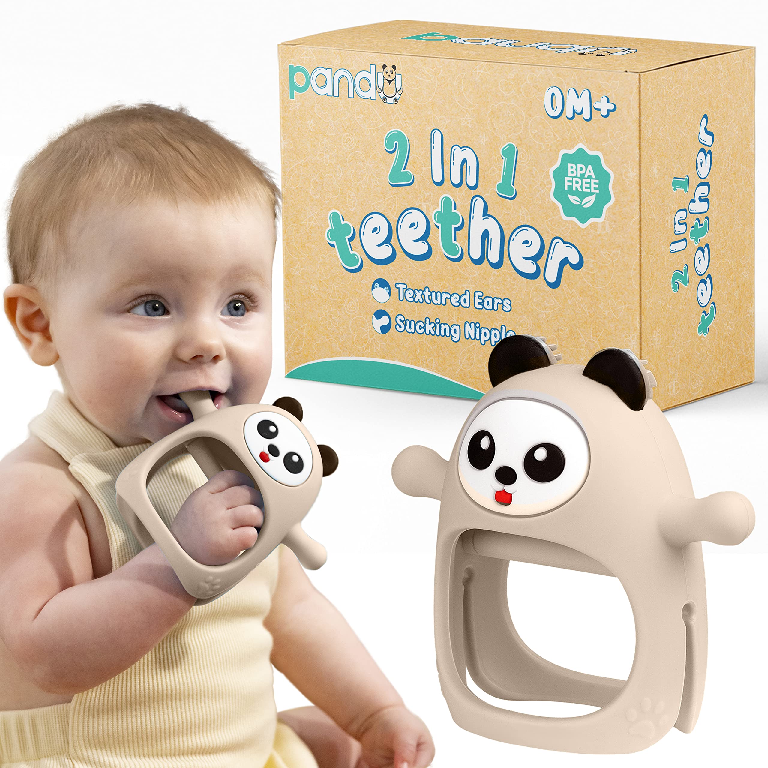 Tetthing Toys for Babies 0-6 Months - Baby Teething Toys - Never Drop Silicone Nipple Like Baby Teether & Infant Toys - Teethers for Babies 0-6 Months - Motor Skill, Gum & Teeth Development