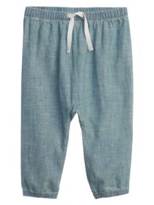 gap unisex baby chambray pants, chambray 042, 3-6 months us