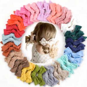 cÉllot 40 pieces girls hair bows linen fabric bows alligator clips hair accessories for little girls toddlers kids and teens