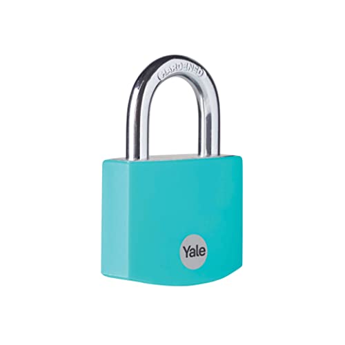 Yale Covered Aluminum Padlock with 3 keyed Alike Keys for Indoor and Outdoors use, Gym Locker, and Toolbox (Blue)