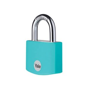 Yale Covered Aluminum Padlock with 3 keyed Alike Keys for Indoor and Outdoors use, Gym Locker, and Toolbox (Blue)