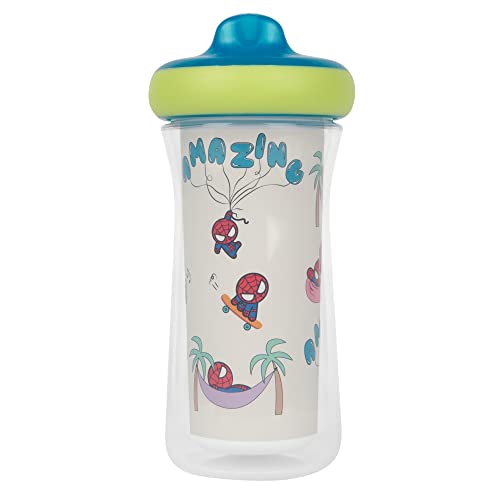 The First Years Marvel Insulated Sippy Cups - Spill Proof Insulated Toddler Cups with Bite-Resistant Hard Spout - 9 Ounces - 2 Count