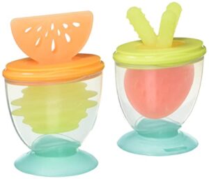 infantino 3-in-1 teethe, taste & take-along teethers - combo strawberry & orange - bpa-free - soothe sore gums - for infants 3m+