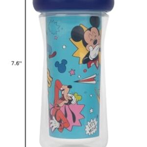 The First Years Disney Mickey Mouse Kids Insulated Sippy Cups - Dishwasher Safe Spill Proof Toddler Cups - Ages 12 Months and Up - 9 Ounces - 2 Count