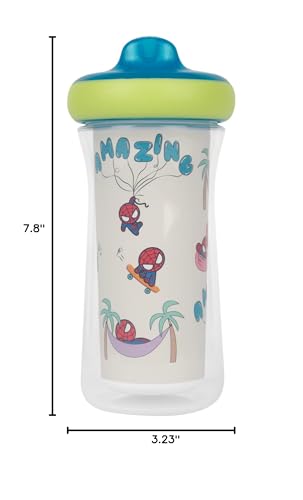 The First Years Marvel Insulated Sippy Cups - Spill Proof Insulated Toddler Cups with Bite-Resistant Hard Spout - 9 Ounces - 2 Count