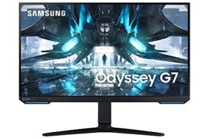 samsung 28" odyssey g70a gaming computer monitor, 4k uhd led display, hdr 400, 144hz, g-sync and freesync premium support, front light panels, ls28ag700nnxza, black (renewed)