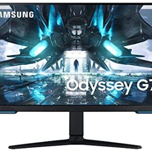 SAMSUNG 28" Odyssey G70A Gaming Computer Monitor, 4K UHD LED Display, HDR 400, 144Hz, G-Sync and FreeSync Premium Support, Front Light Panels, LS28AG700NNXZA, Black (Renewed)