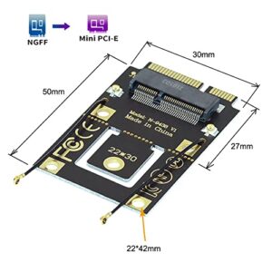 NFHK NGFF M.2 Key-A to Mini PCI-E PCI Express Converter Adapter for 9260 8265 7260 AC Card