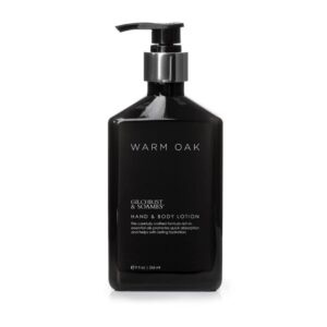 Gilchrist & Soames Warm Oak Hand and Body Lotion - 9oz - Natural, Essential Oils, All Skin Types, Zero Parabens, Sulfates, and Phthalates