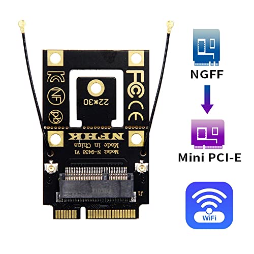 NFHK NGFF M.2 Key-A to Mini PCI-E PCI Express Converter Adapter for 9260 8265 7260 AC Card