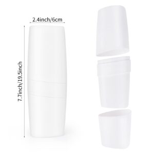 Waenerec 2 Pack Travel Toothbrush Case 3 in 1 Travel Toothbrush Holder Portable Toothbrush Toothpaste Storage Wash Cup Carrier for Travel Orthodontic School Camping Daily Use (White)