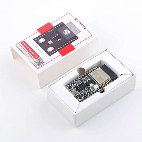 Stemedu ESP32-C3-DevKitC-02 ESP32-C3-WROOM-02 Development Board Module with 4MB SPI Flash WiFi + Bluetooth Core 2-in-1 Microcontroller Processor for Ar-duino IDE