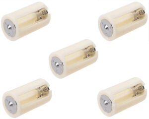 gfortun 5pcs 3x1.5v aa to d size parallel battery convertor adapter holder connection off white cylinder battery storage case for flashlight