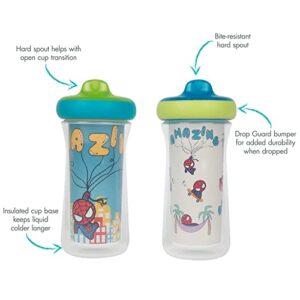 The First Years Marvel Insulated Sippy Cups - Spill Proof Insulated Toddler Cups with Bite-Resistant Hard Spout - 9 Ounces - 2 Count