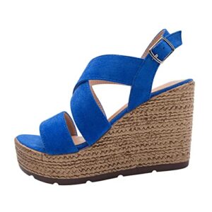 sckarle womens espadrilles wedges sandals open toe cross strap suede sandal summer dress platform heels sandal