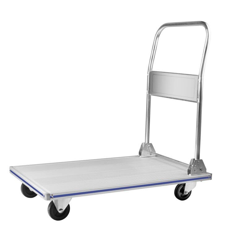 LEADALLWAY Platform Truck 35" Lx21 W Large Size Foldable Push Cart Dolly Aluminum Heavy Duty 800lbs Capacity