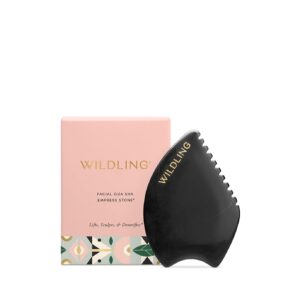 wildling empress stone gua sha facial stone i facial massage stone to lift, plump, tone + sculpt i patented design crafted with 100% authentic bian stone