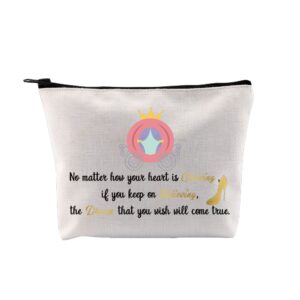 g2tup princess fairy tale story makeup bag believing the dream that you wish will come true carriage princess party cosplay gifts (carriage princess makeup bag)