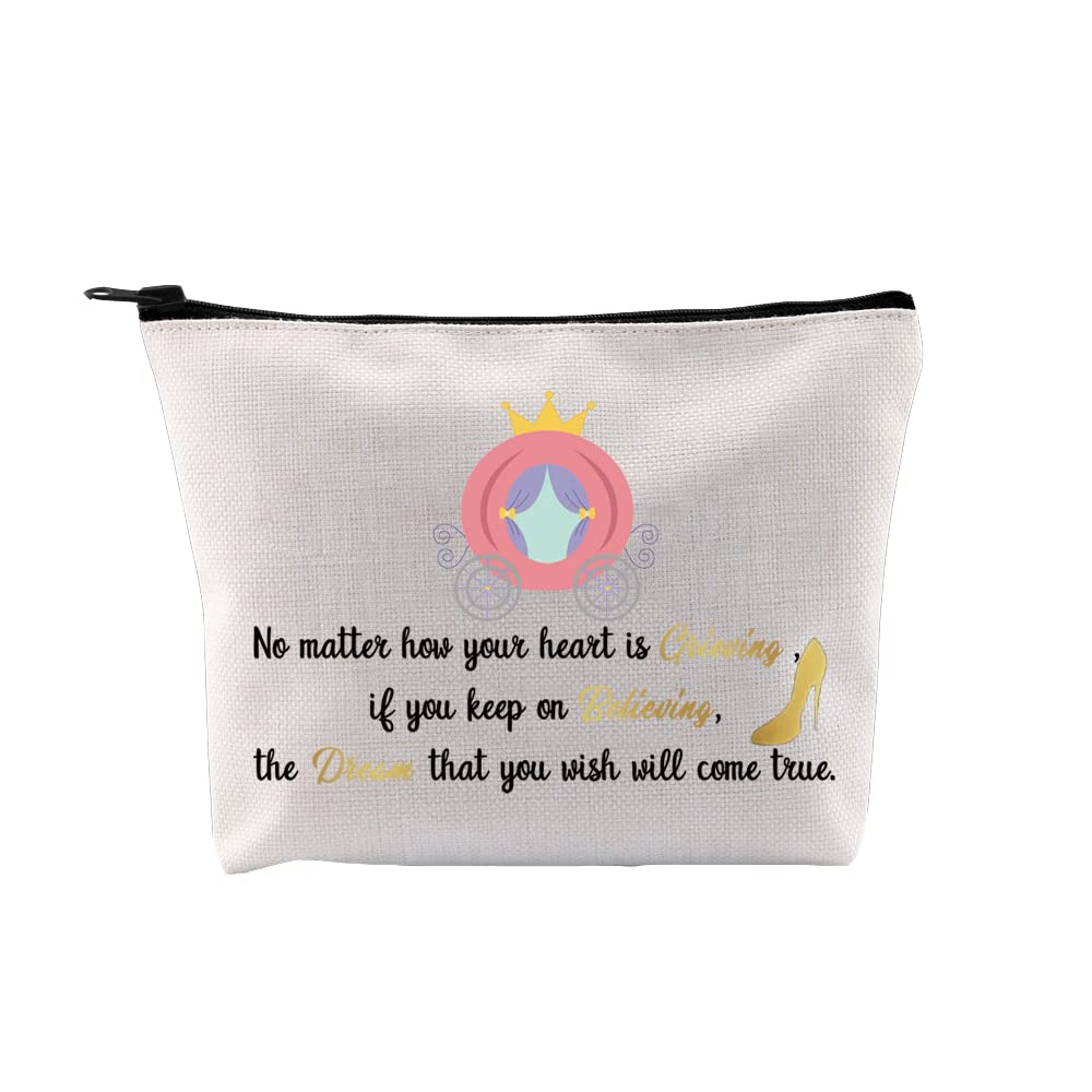 G2TUP Princess Fairy Tale Story Makeup bag Believing The Dream That You Wish Will Come True Carriage Princess Party Cosplay Gifts (Carriage Princess makeup bag)