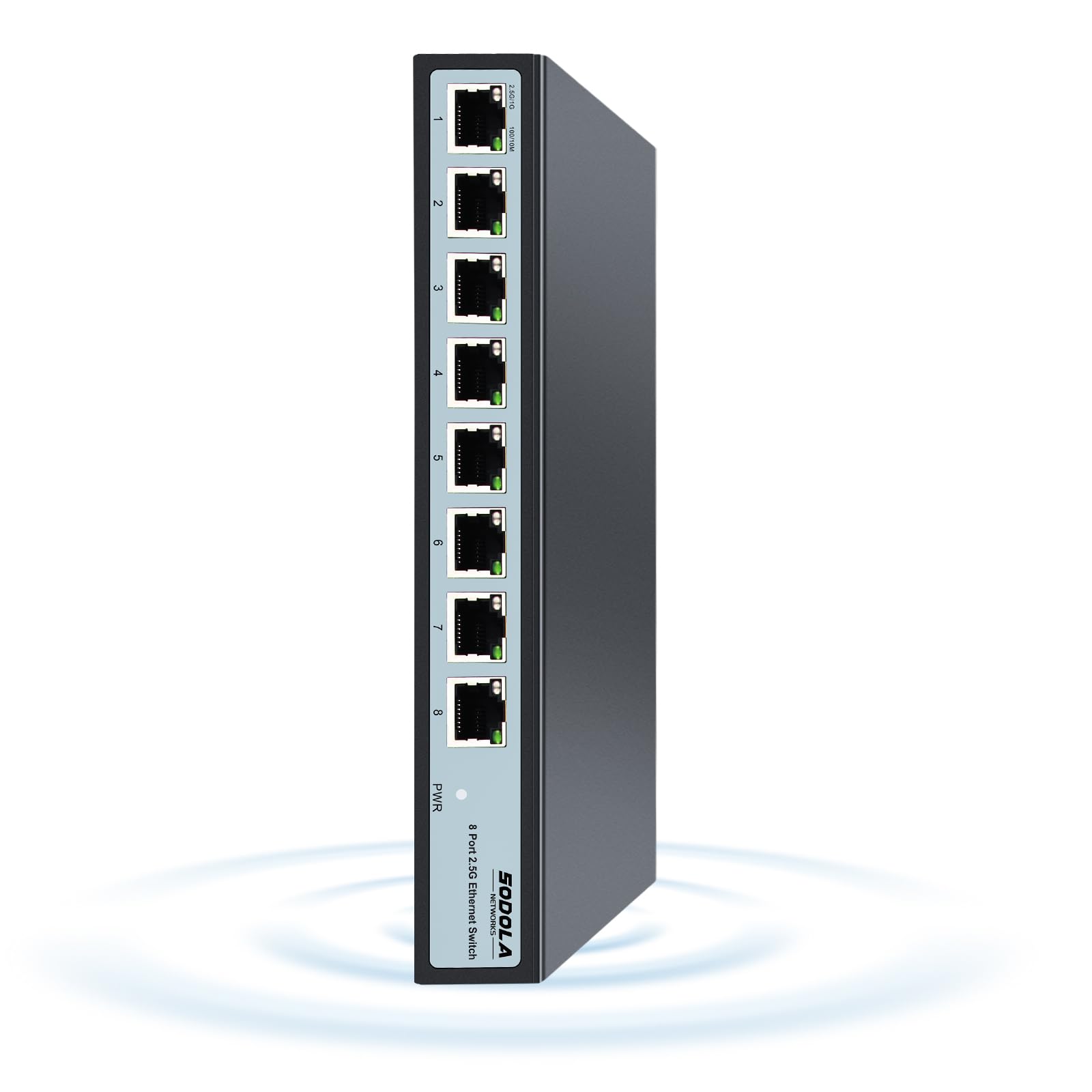 SODOLA 8-Port Unmanaged 2.5G Switch| 8 x 2.5GBASE-T Ports,128Gbps Switching Capacity, Plug & Play/Desktop-Mount/Fanless Metal Design for Home Entertainment or SOHO Networking