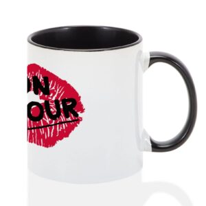 by unbranded cappuccino cup valentine's day red lips mon amour funny cup for men women him her coffee mug novelty birthday gift 11oz