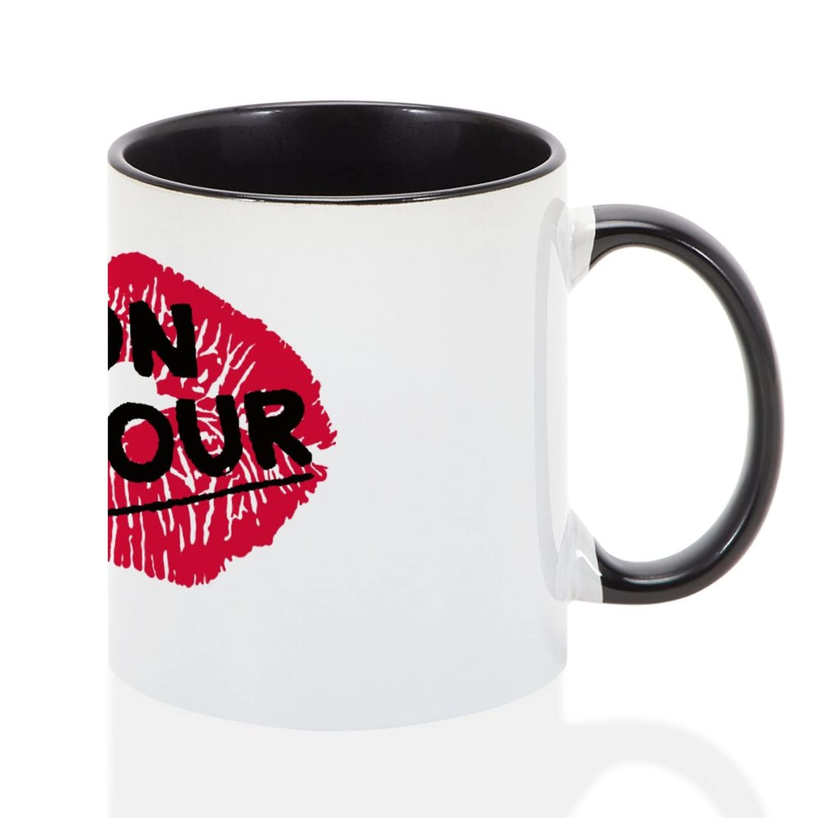 by Unbranded Cappuccino Cup Valentine's Day Red Lips Mon Amour Funny Cup for Men Women Him Her Coffee Mug Novelty Birthday Gift 11OZ