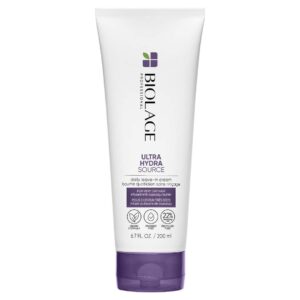 biolage ultra hydra source leave-in cream with cupuacu butter | conditions & softens hair | for very dry hair | vegan | silicone & paraben free | cruelty free | 6.7 fl. oz