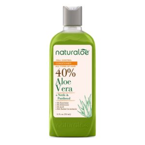 naturaloe - hair fall control conditioner - 100% vegan formula infused with 40% aloe vera gel, ecofriendly, cruelty free, no parabens, no silicones - 12 fl oz