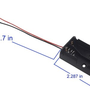 WAYLLSHINE 2Pcs 2 x 1.5V AA Battery Holder Case Box, 2 AA Battery Holder with Wire Leads