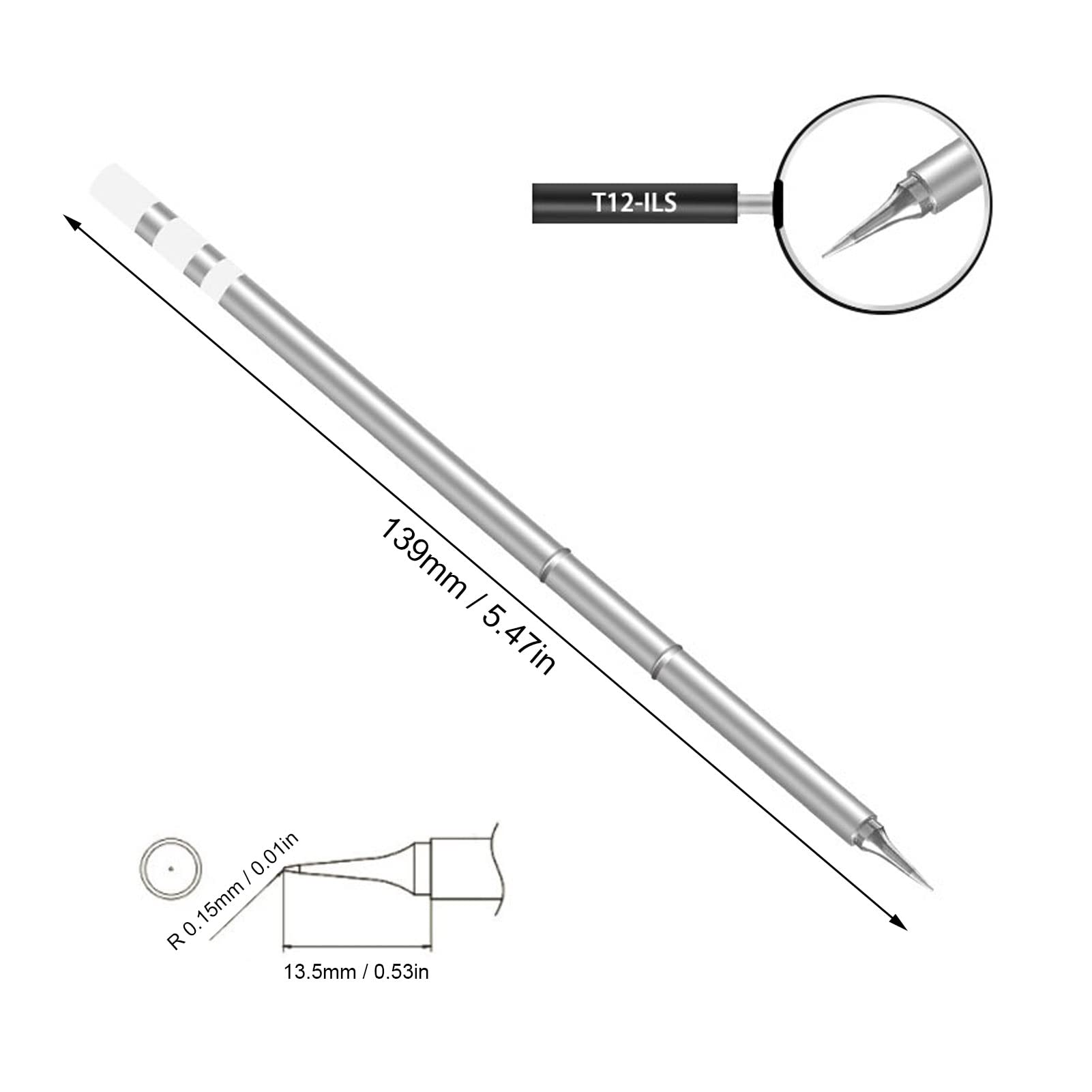 T12 Soldering Iron Tip Solder Bit Welding Head Quick Heating Welder Accessory Part for Soldering(T12-ILS)