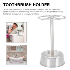 Divided Toothbrush Toothpaste Holder Stand: Stainless Steel Toothbrush Razor Organizer Makeup Brush Holder for Bathroom Vanity Countertop