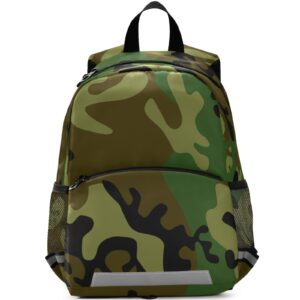 zzkko green camouflage kids backpack with safety leash anti-lost children toddler backpack preschool bag army camo