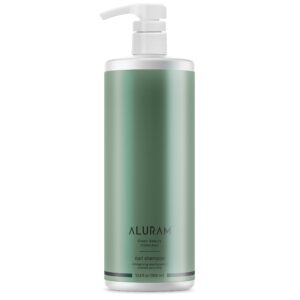 aluram curl shampoo, clarifying coconut water infused and lightweight cleansing for curly hair, 33.8 fl oz