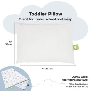 KeaBabies Toddler Pillow with Pillowcase Bundle - Organic Cotton Toddler Pillows for Sleeping (Off to Space & KeaFriends)