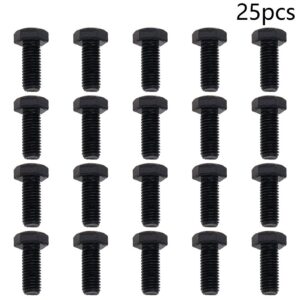 Heyiarbeit M10x25mm Hex Screws Bolts Carbon Steel Fastener Rustproof Metric Fully Threaded Replace Bolt Black 20PCS