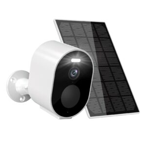 blurams solar security cameras outdoor with 2k, cameras for home security with color night vision, ip66 weatherproof, pir human detection, 2-way audio w/siren & spotlight, works w/alexa