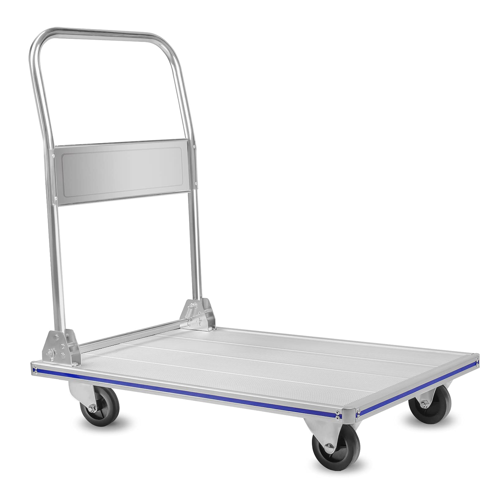 LEADALLWAY Platform Truck 35" Lx21 W Large Size Foldable Push Cart Dolly Aluminum Heavy Duty 800lbs Capacity