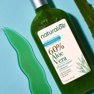 Naturaloe - Glow & Hydration Shampoo - 100% Vegan Formula Infused with 60% Aloe Vera Gel, EcoFriendly, Cruelty Free, No Parabens, No Silicones - 12 fl oz