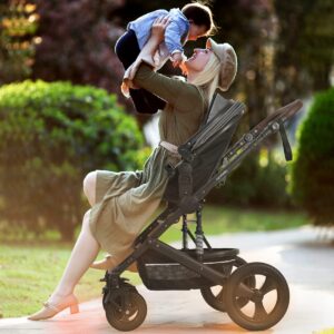 Baby Stroller for Newborn to Toddler, Cynebaby Bassinet Stroller Luxury Infant Pushchair Multi Position Reclining Pram with Mommy Bag/footmuff