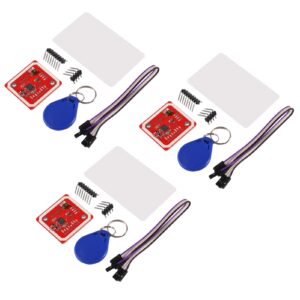 almocn 3pcs pn532 nfc nxp rfid module v3 kit near field communication reader module kit i2c spi hsu with s50 white card key card for arduino raspberry pi diy smart phone android phone