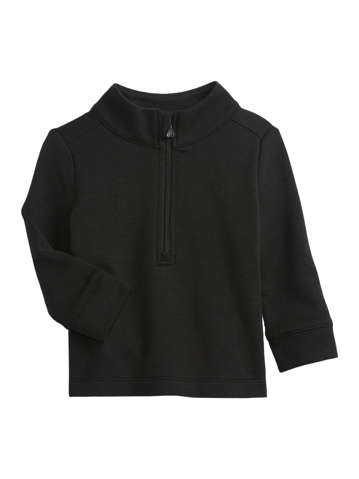 GAP baby boys Tech Mockneck Hooded Sweatshirt, True Black V2 2, 12-18 Months US