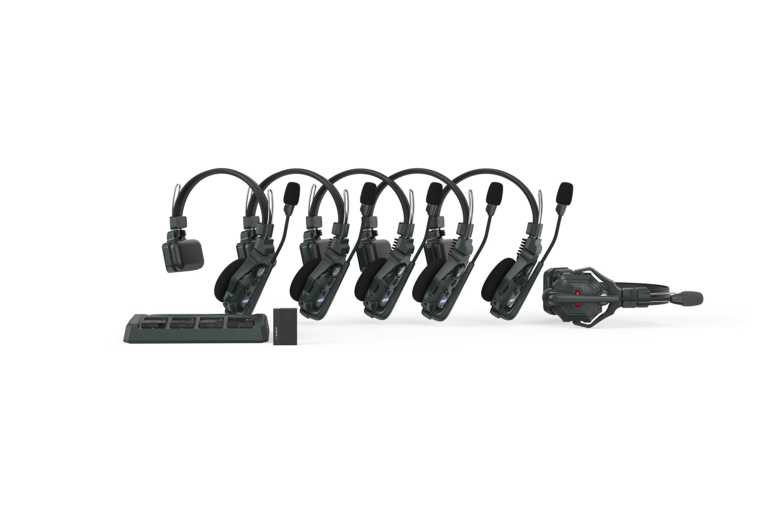 Hollyland Solidcom C1 Wireless Headset Intercom System 6-Person Full Duplex 1100ft Team Communication Group Talk Single-Ear Headset with 1 Master & 5 Remote Headsets