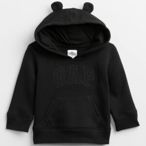 GAP baby boys Logo Pullover Hoodie Hooded Sweatshirt, True Black V2 2, 18-24 Months US