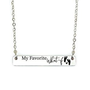 miscarriage gift necklace for baby loss baby remembrance favorite what-if grieving mother baby footprints forever in my heart fba-what-if(silver)