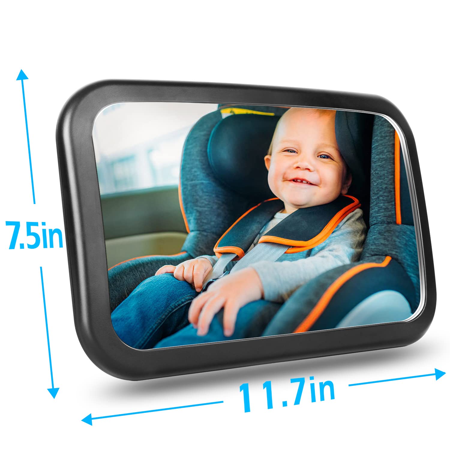 Srnede Baby Car Mirror Baby Rear Facing Seat Mirror for Infant Child with Wide Crystal Clear View Shatterproof