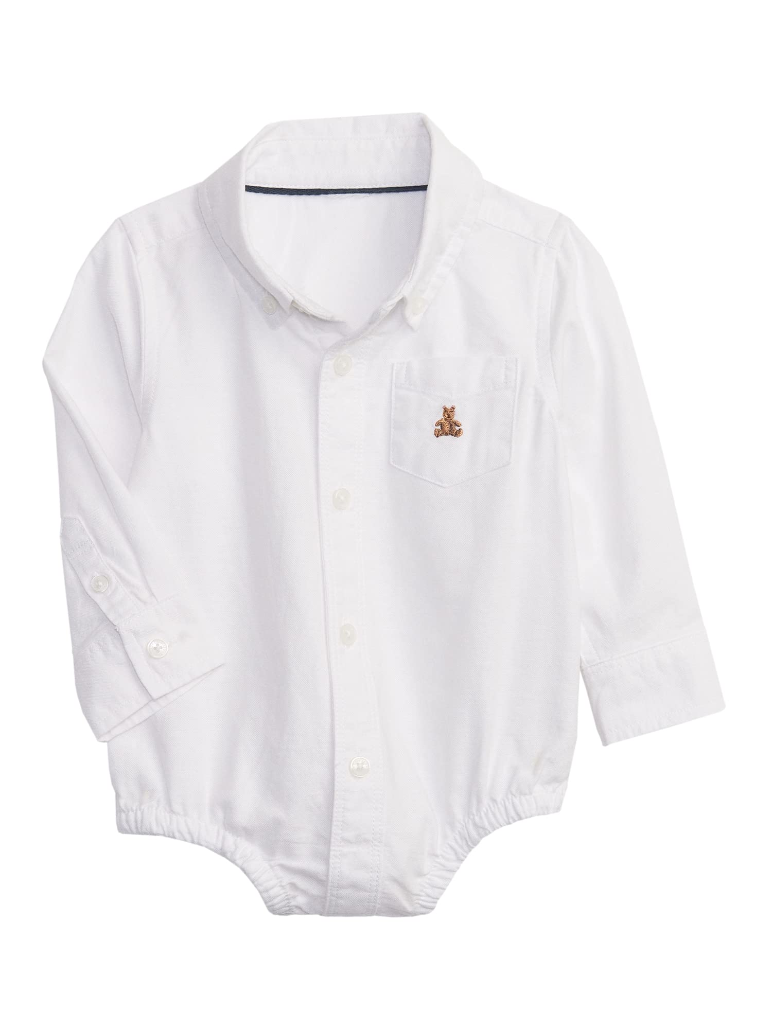 GAP baby boys Oxford Bodysuit Dress Shirt, White V2 Global, 3-6 Months US