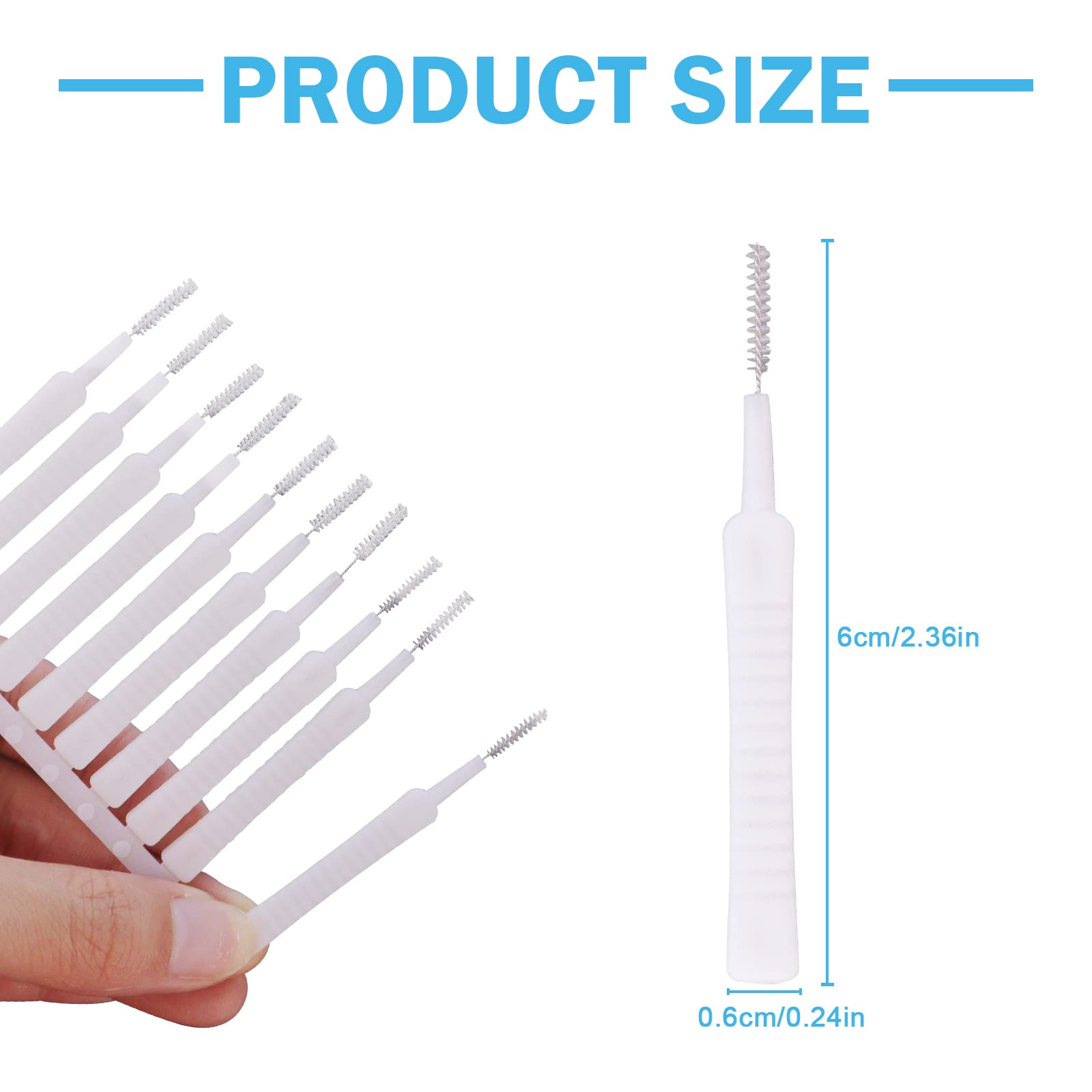 TCOTBE 50 Pieces Anti-Clogging Shower Dredge Brush Shower Nozzle Brush Mini Shower Head Cleaning Brush Pore Crevice Nylon Bristle Crevice Brushes Cleaning Brush for Sprinkler Hole Keyboard Gap